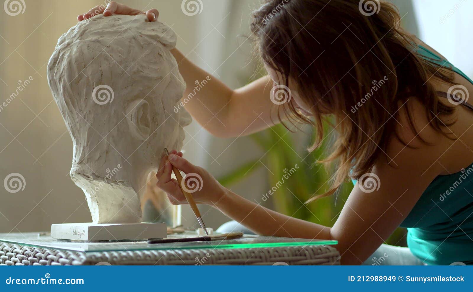 The Process of Creating Sculpture. the Sculptor is Working Stock Video ...