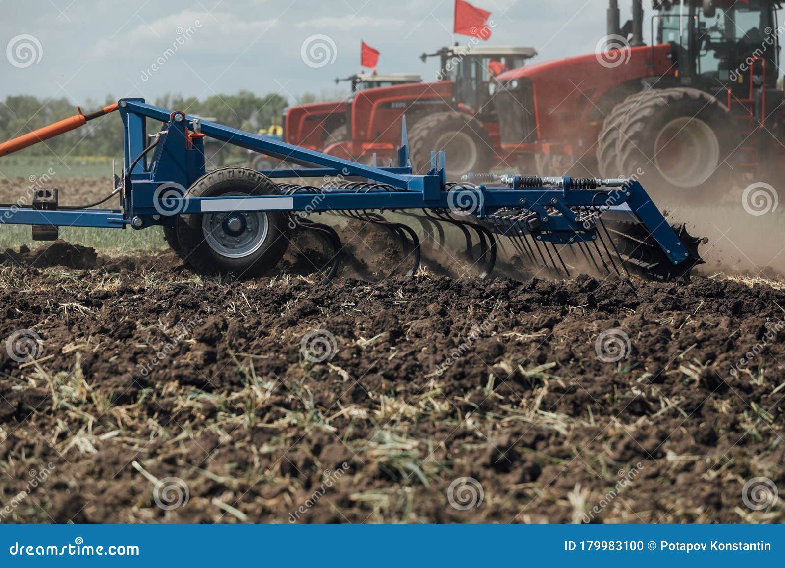 The Process of Cultivating the Soil with the Plow during Plowing Test ...