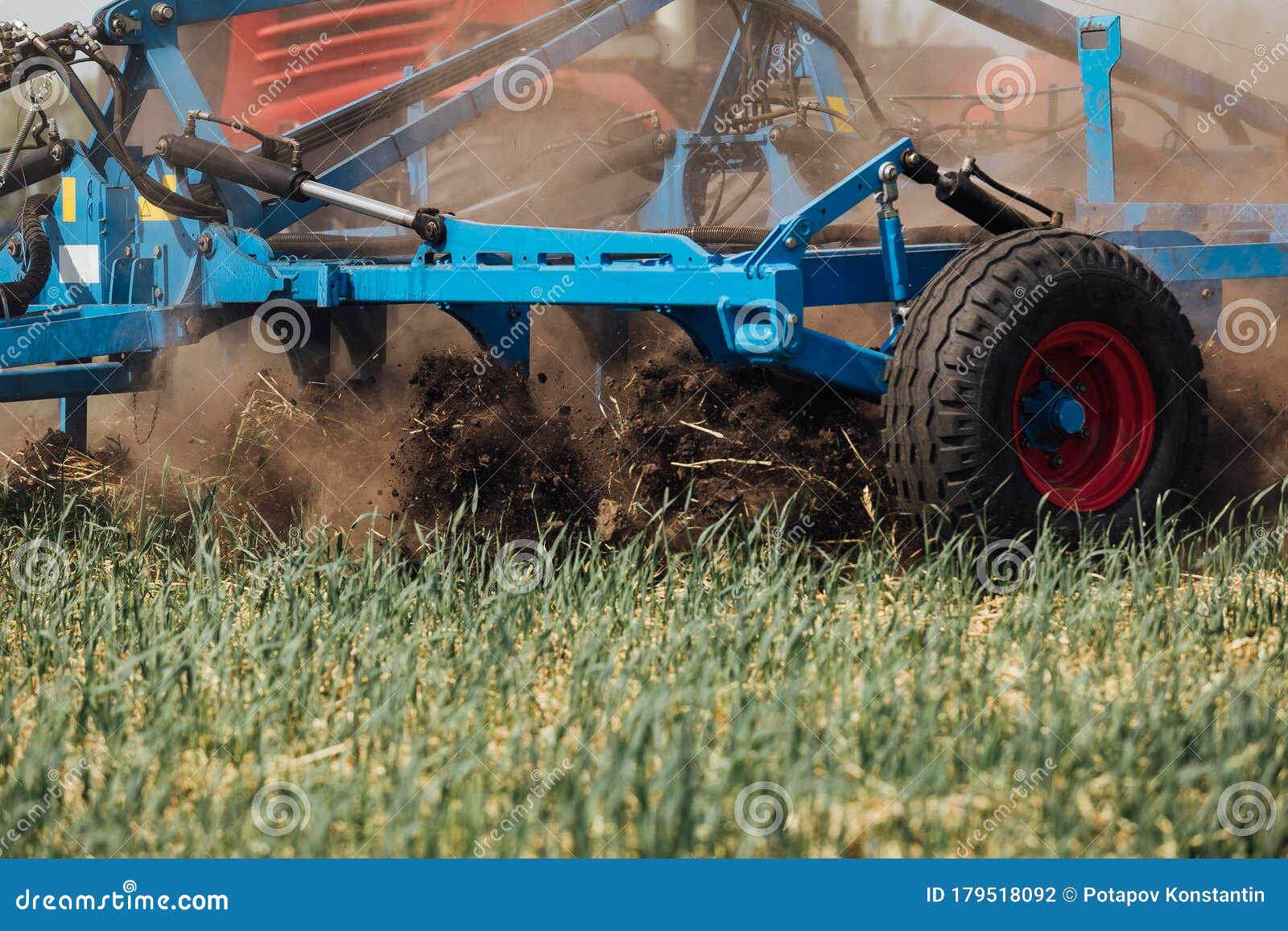 The Process Of Cultivating The Soil With The Plow During Plowing Test ...