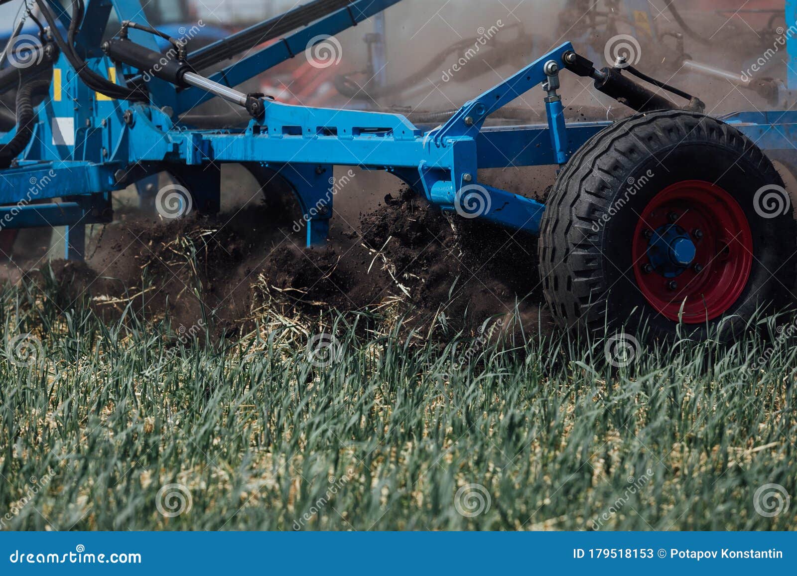 The Process of Cultivating the Soil with the Plow during Plowing Test ...