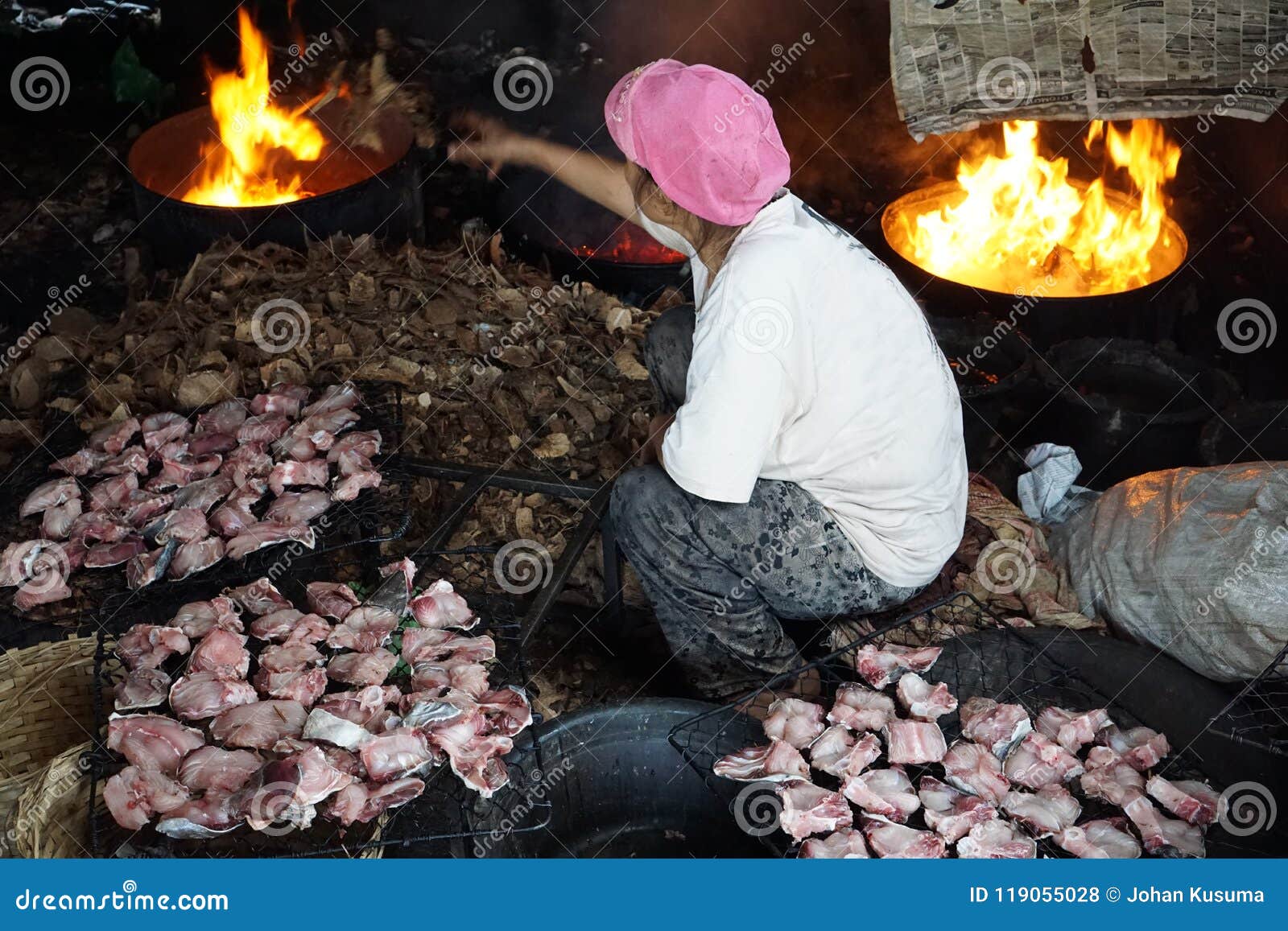 The process of curing fish editorial stock photo. Image of process ...