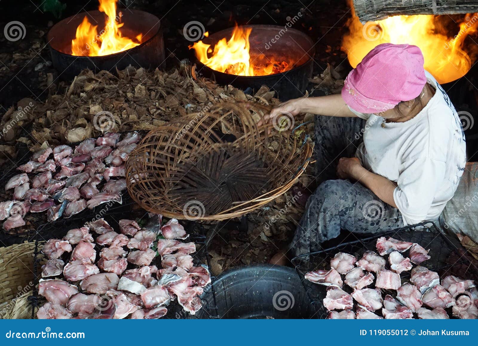 The process of curing fish editorial photography. Image of grilled ...