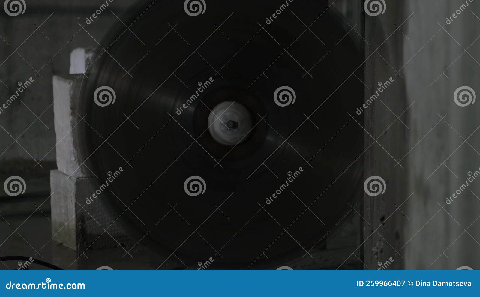 The Process of Cutting a Concrete Wall. the Round Disc Cuts Concrete ...