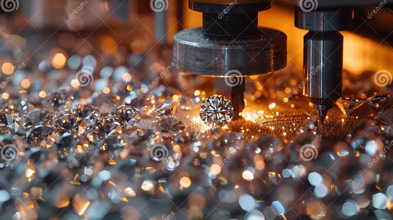 The Process of Cutting Diamonds on a Machine. Grinding a Diamond on a ...