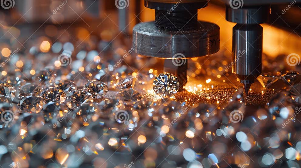The Process of Cutting Diamonds on a Machine. Grinding a Diamond on a ...