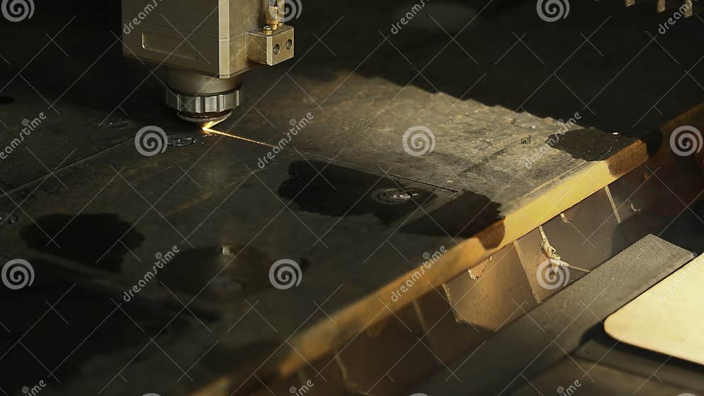 The Process of Cutting Parts from a Sheet of Metal Using a CNC Machine. Creative. Metal Laser ...