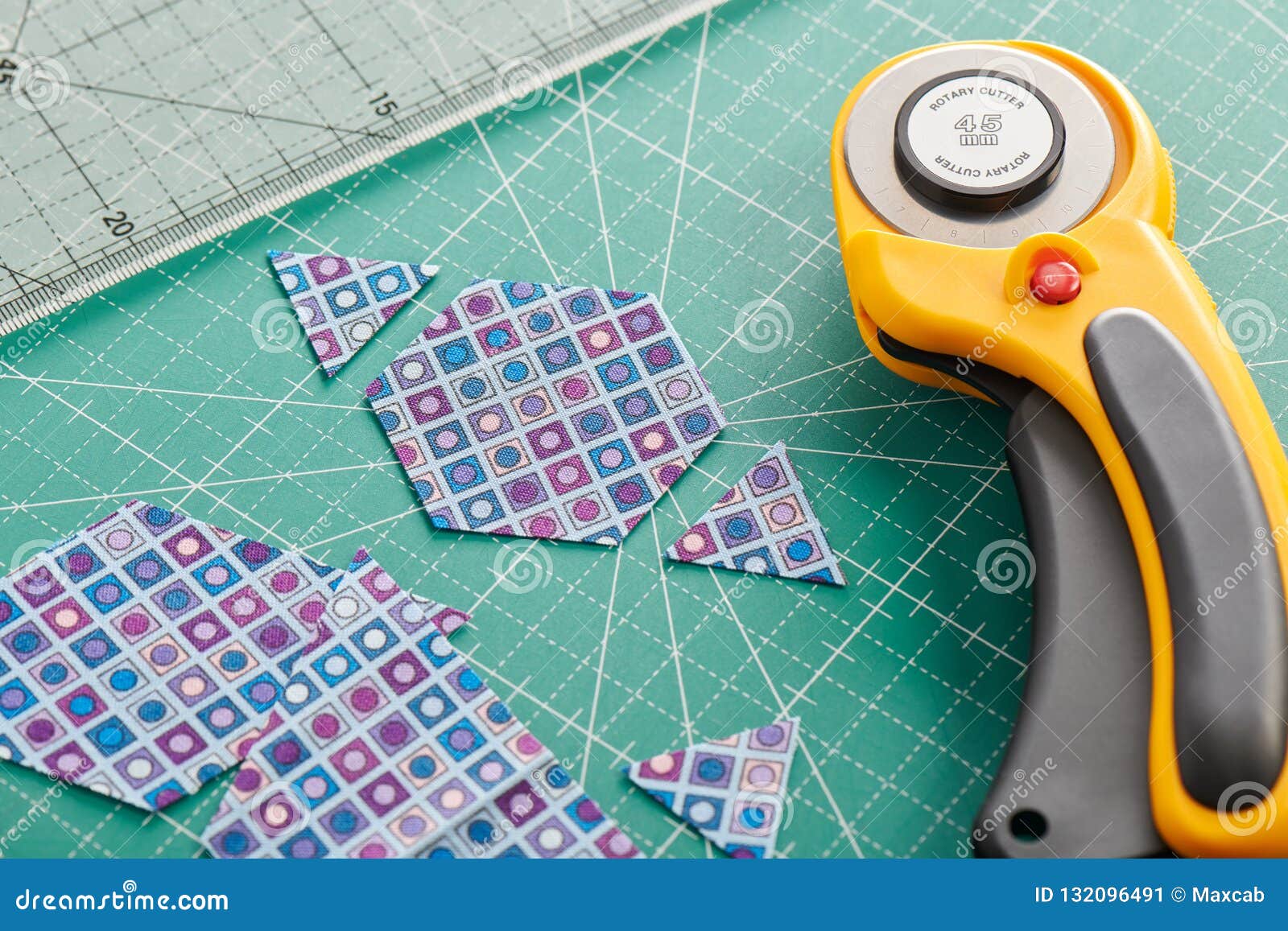 The Process of Cutting Pieces of Fabric in the Shape of Hexagons To ...