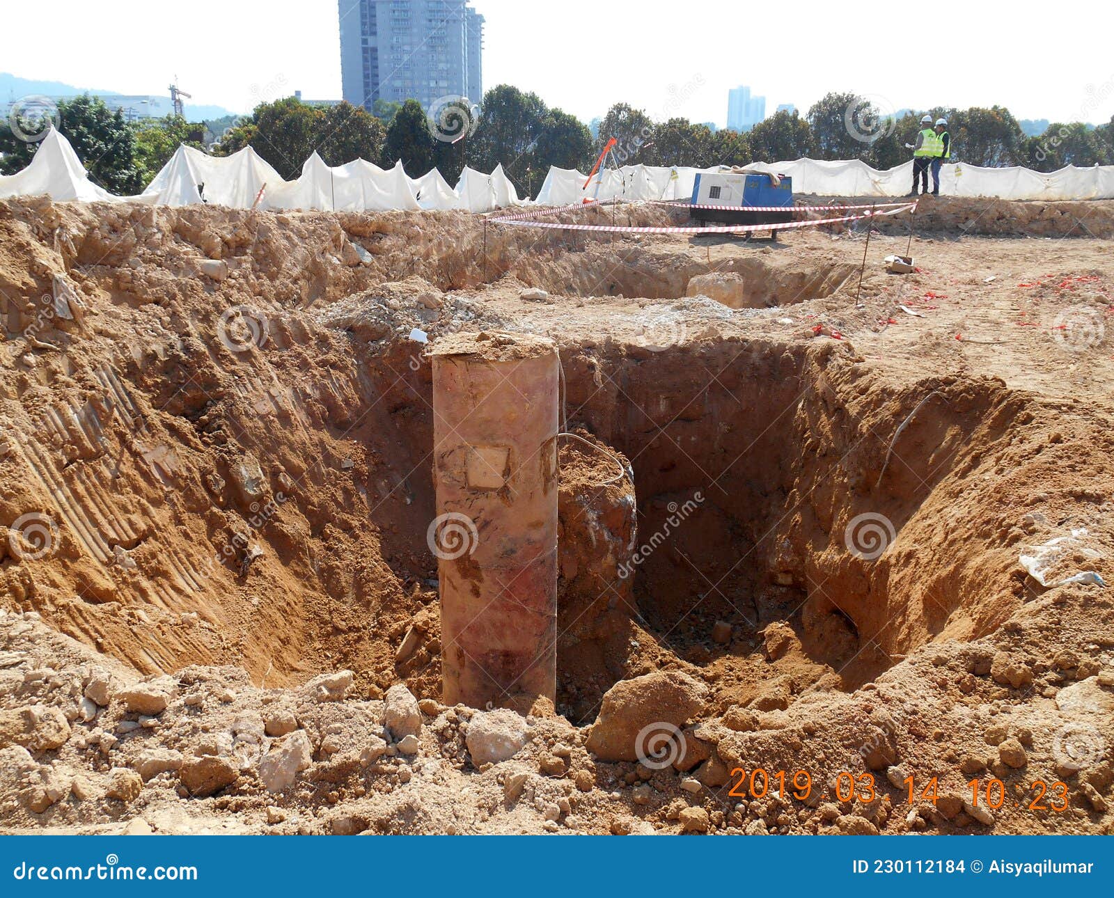 The Process of Cutting Piles after the Completion of Building ...