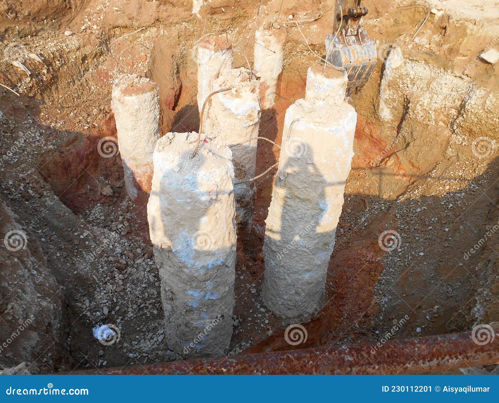 The Process of Cutting Piles after the Completion of Building ...