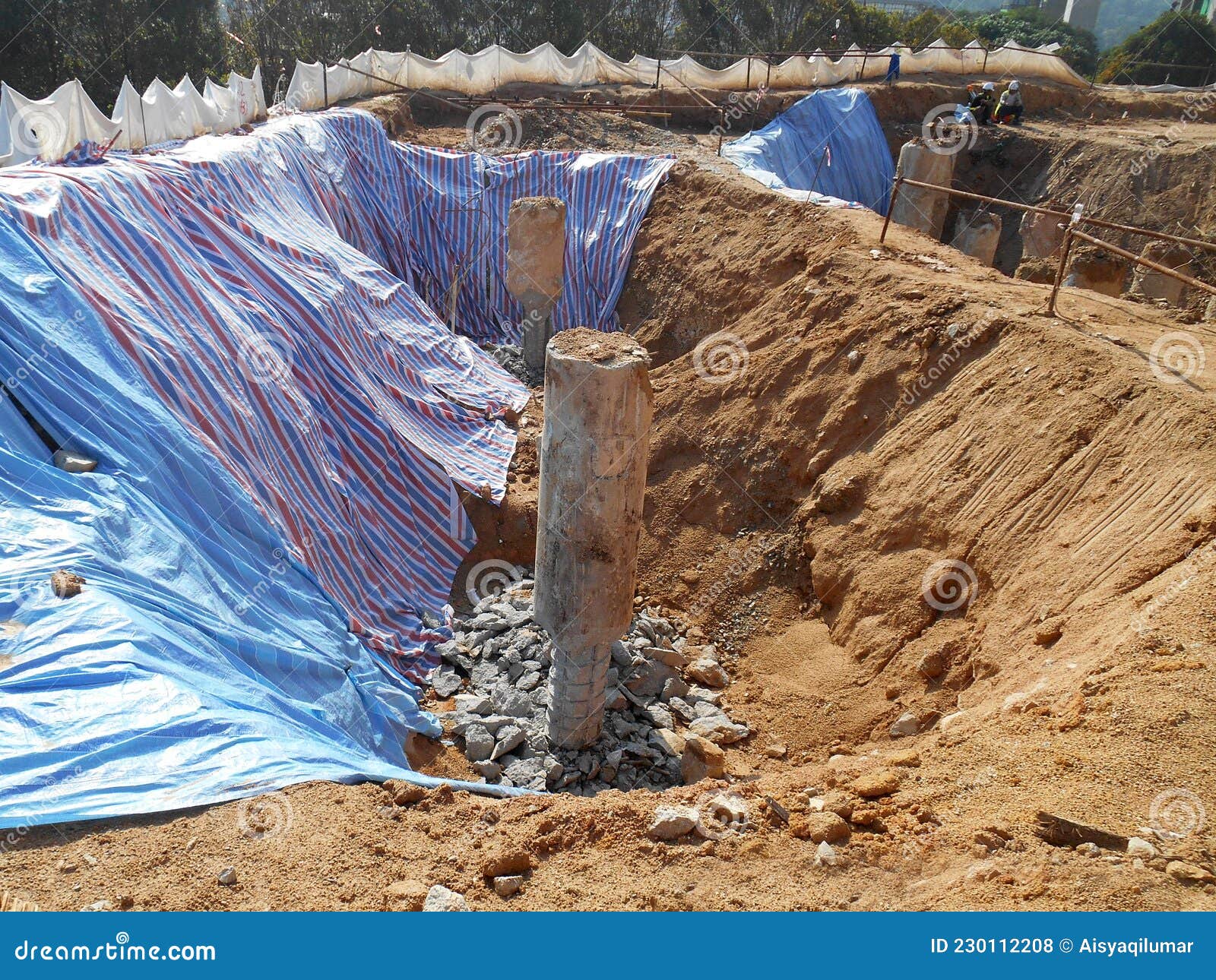 The Process of Cutting Piles after the Completion of Building ...