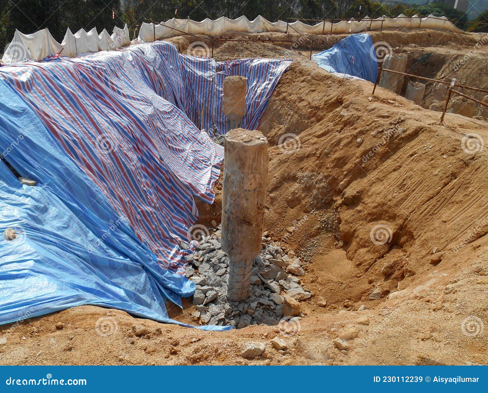 The Process of Cutting Piles after the Completion of Building ...
