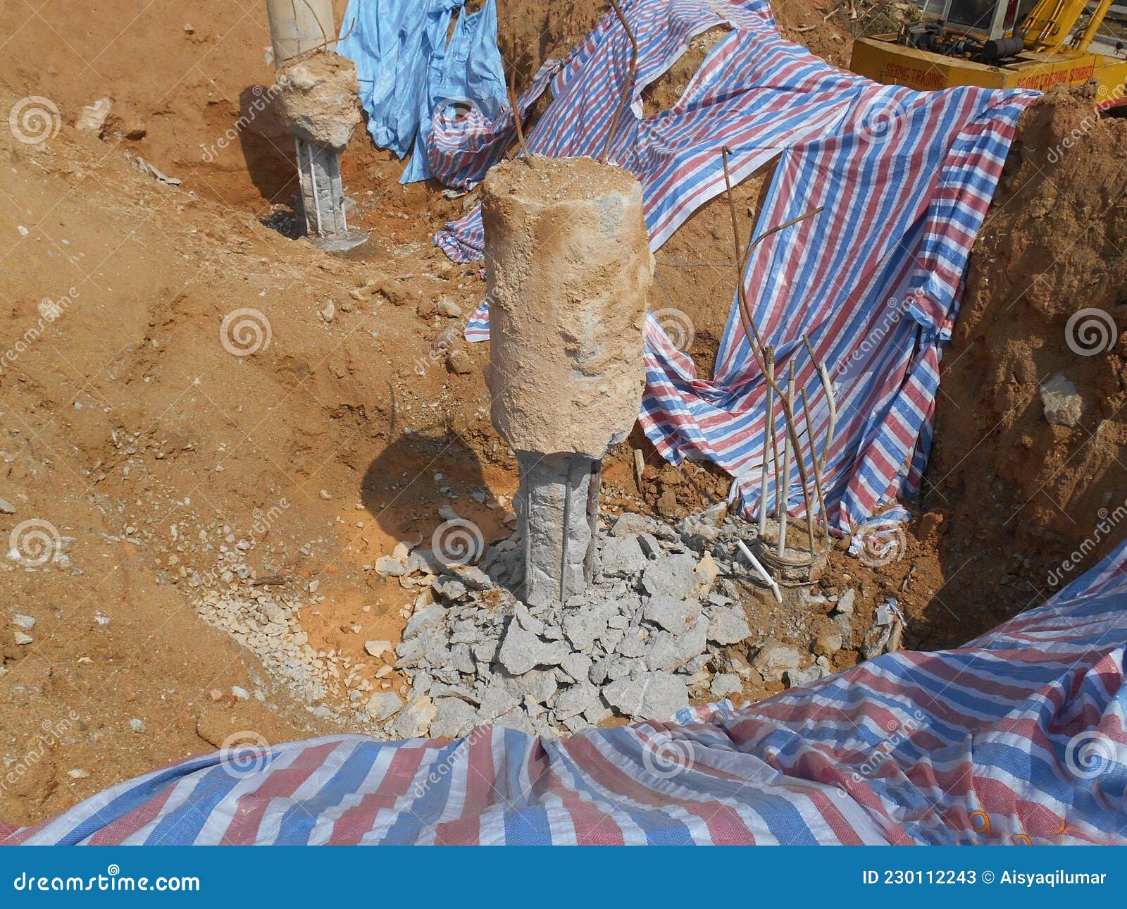 The Process of Cutting Piles after the Completion of Building ...