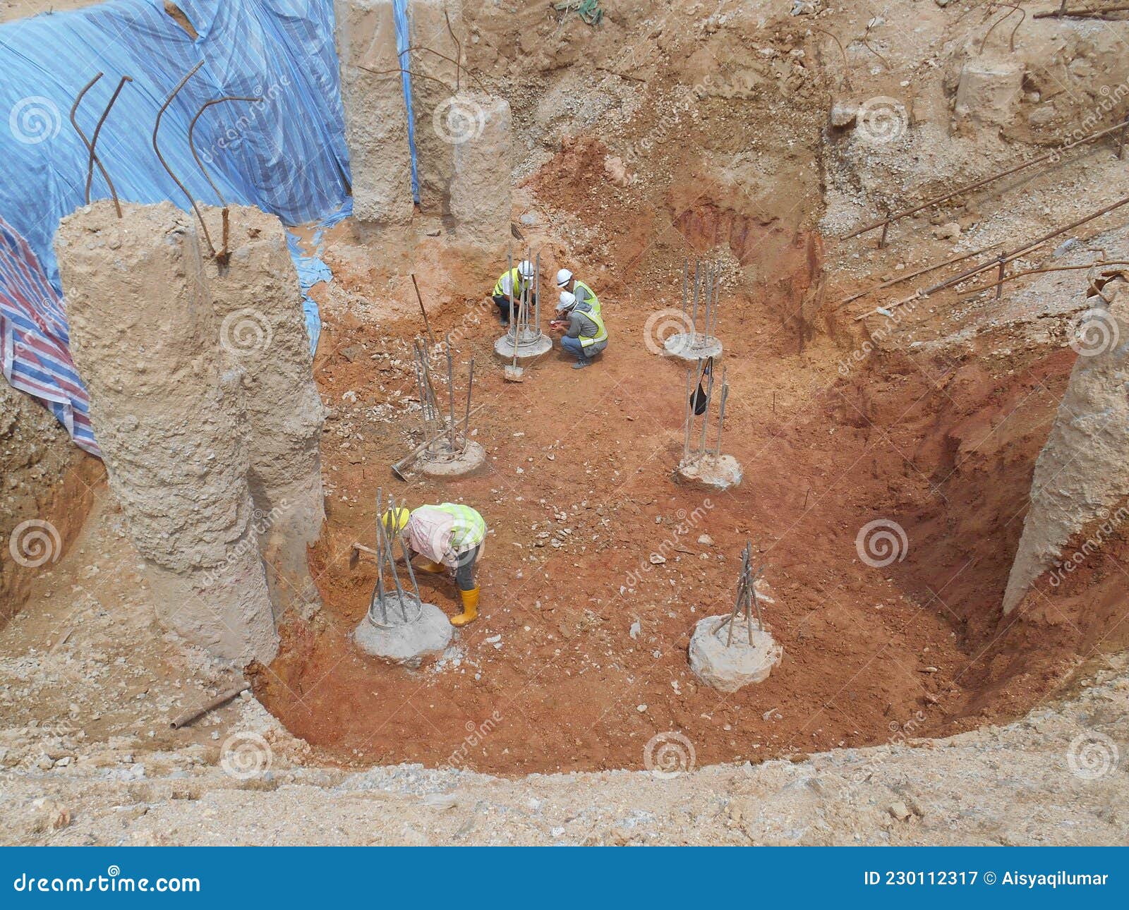 The Process of Cutting Piles after the Completion of Building ...