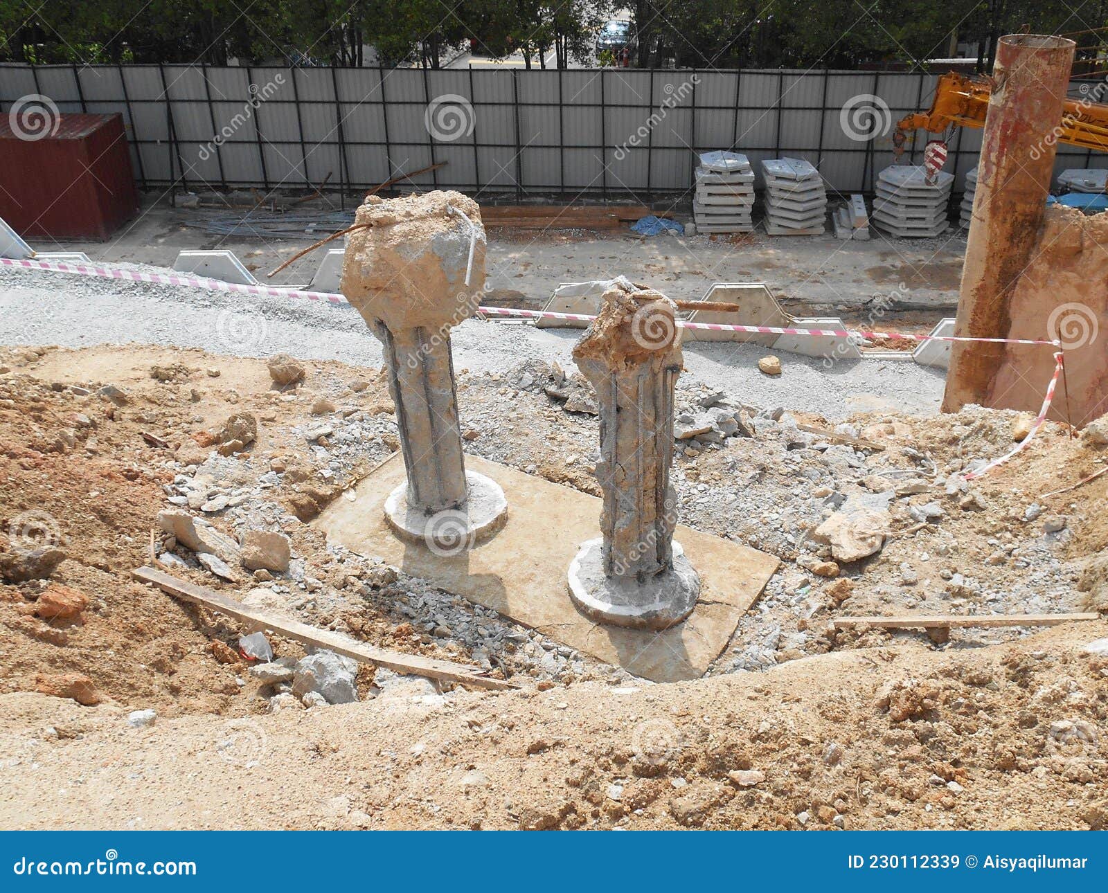The Process of Cutting Piles after the Completion of Building ...
