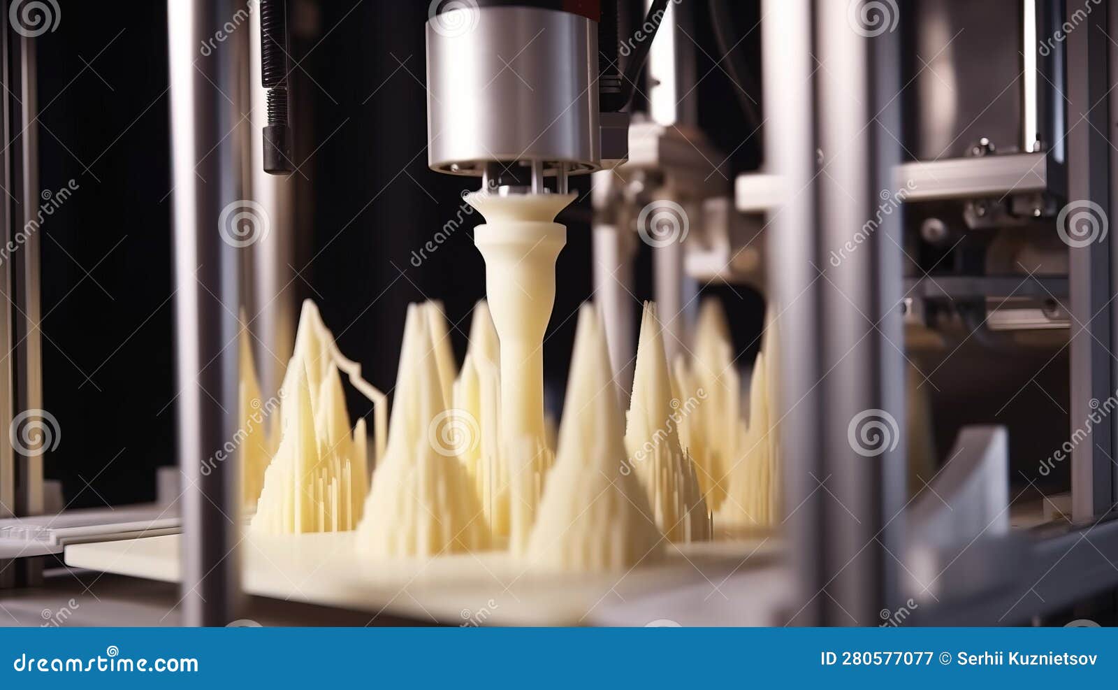 Process of 3D Printing Printer. Modern Technologies of Future. AI ...