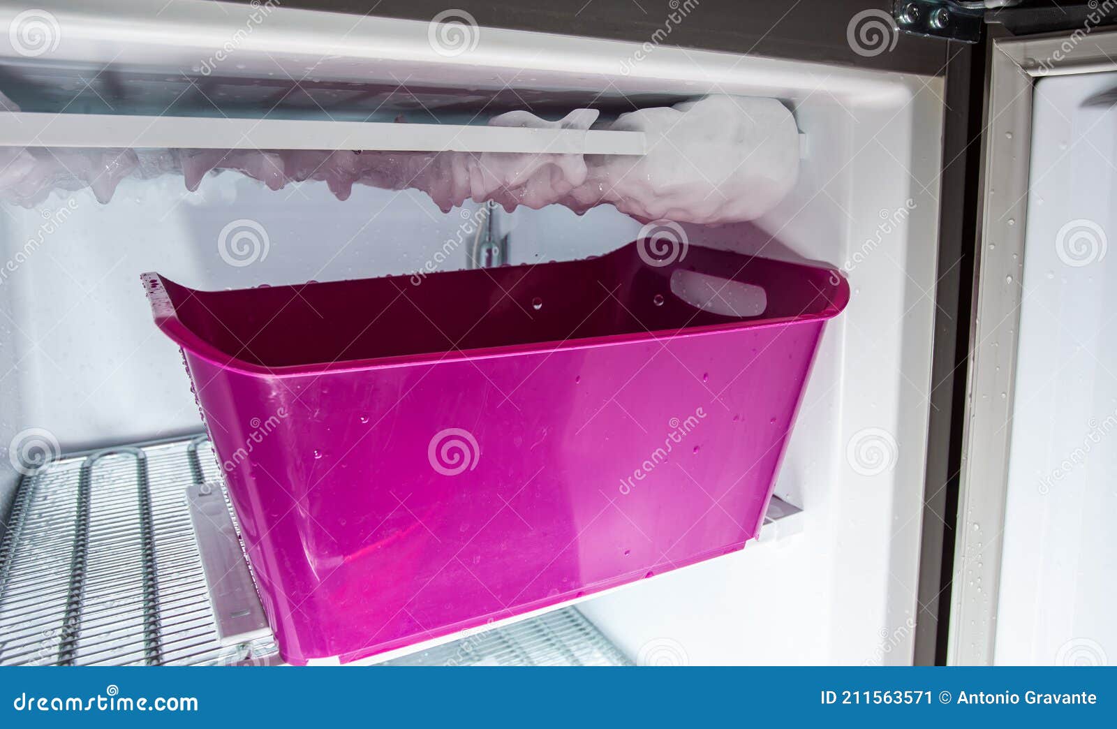 Ice In The Freezer. Icing Cooling Tubes. Refrigerator Requires ...