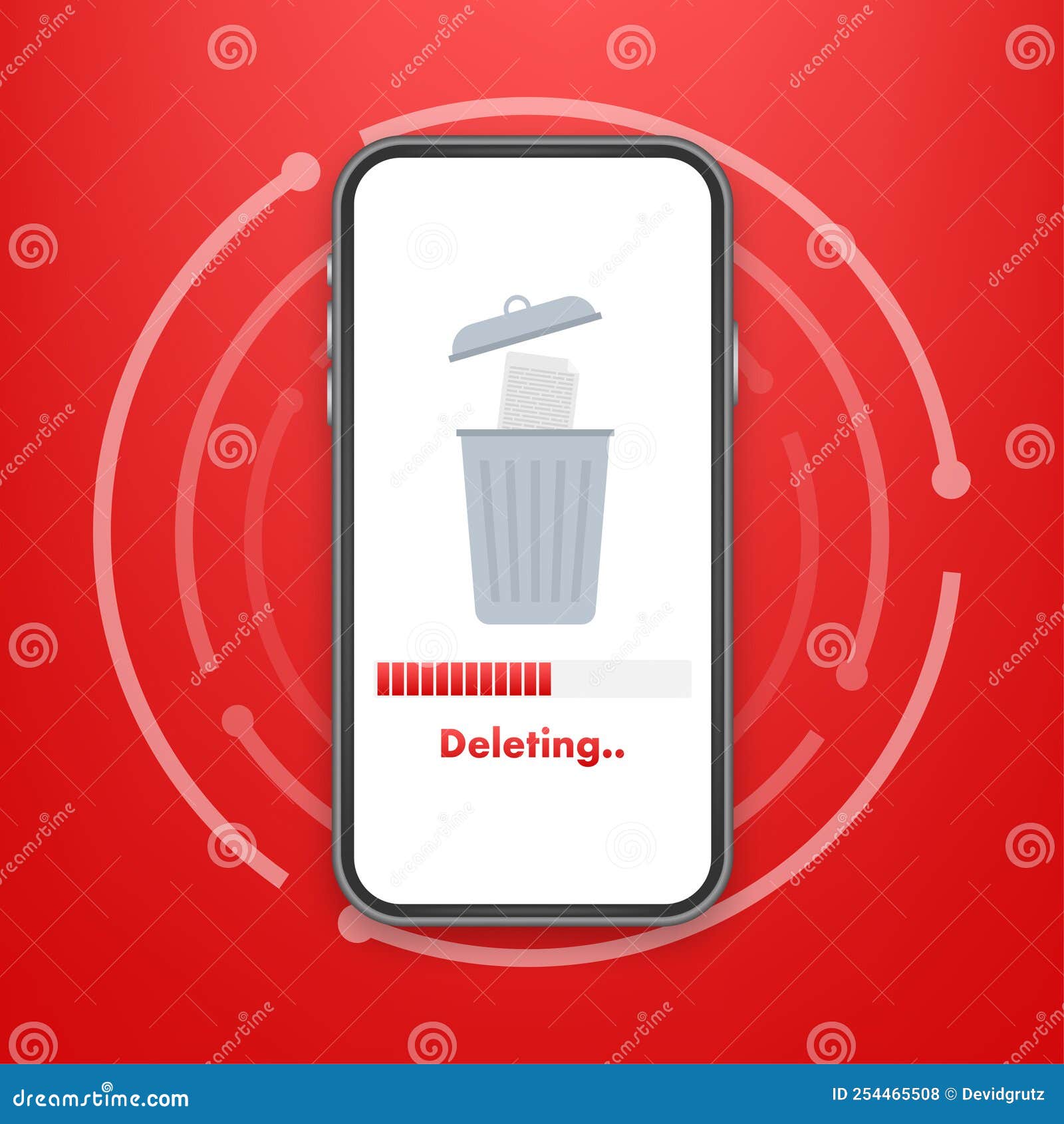 Process Delete File in Paper. Remove Document. Vector Stock ...
