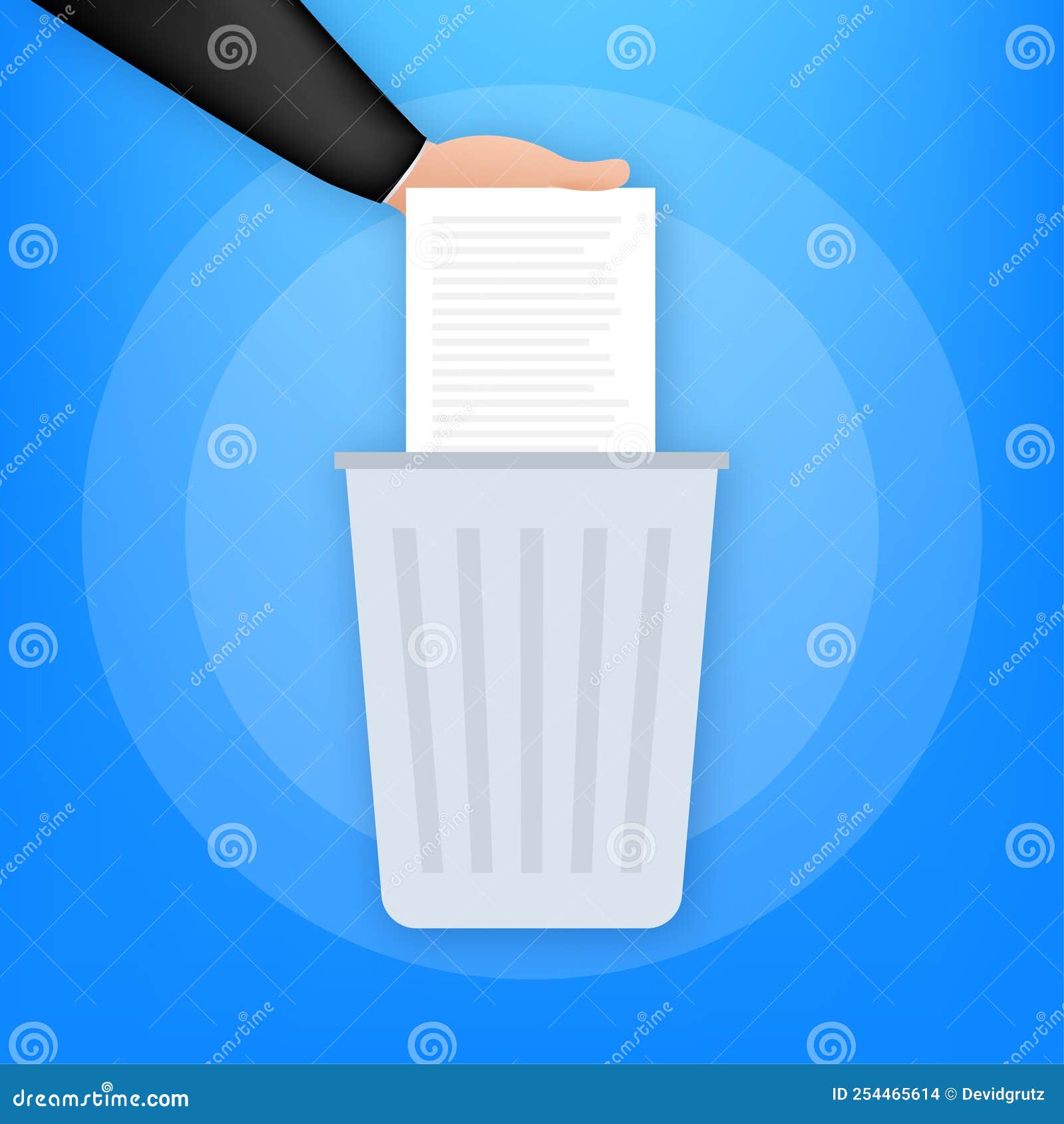 Process Delete File in Paper. Remove Document. Vector Stock ...