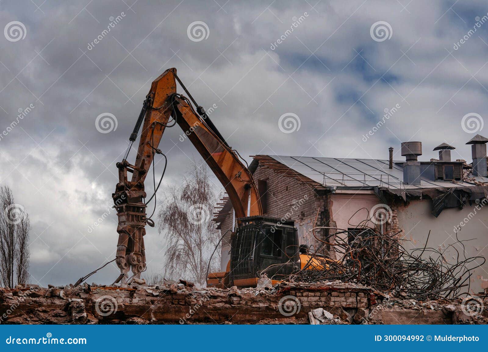 Process of Demolition of Old Industrial Building Stock Photo - Image of ...