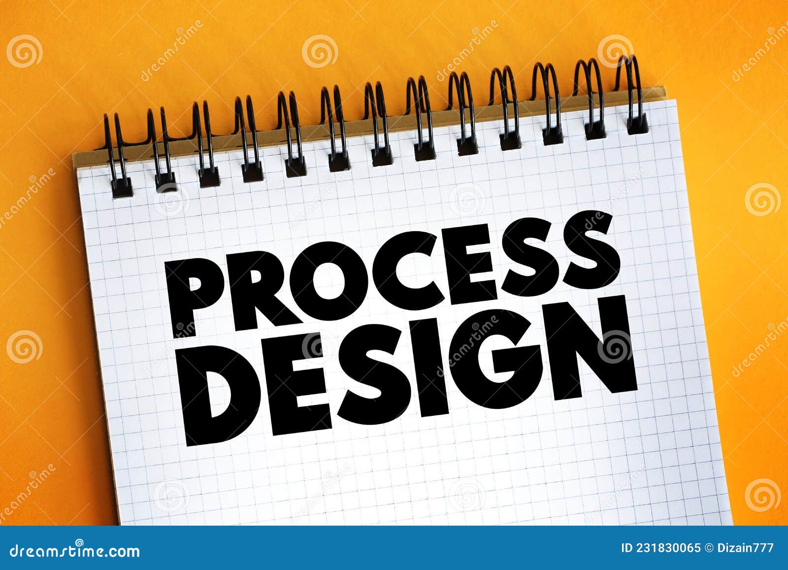 Process Design Text on Notepad, Concept Background Stock Image - Image ...