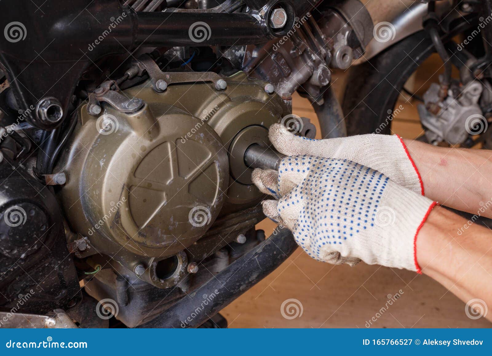 The Process of Diagnosing an Engine on a Motorcycle Stock Image - Image ...