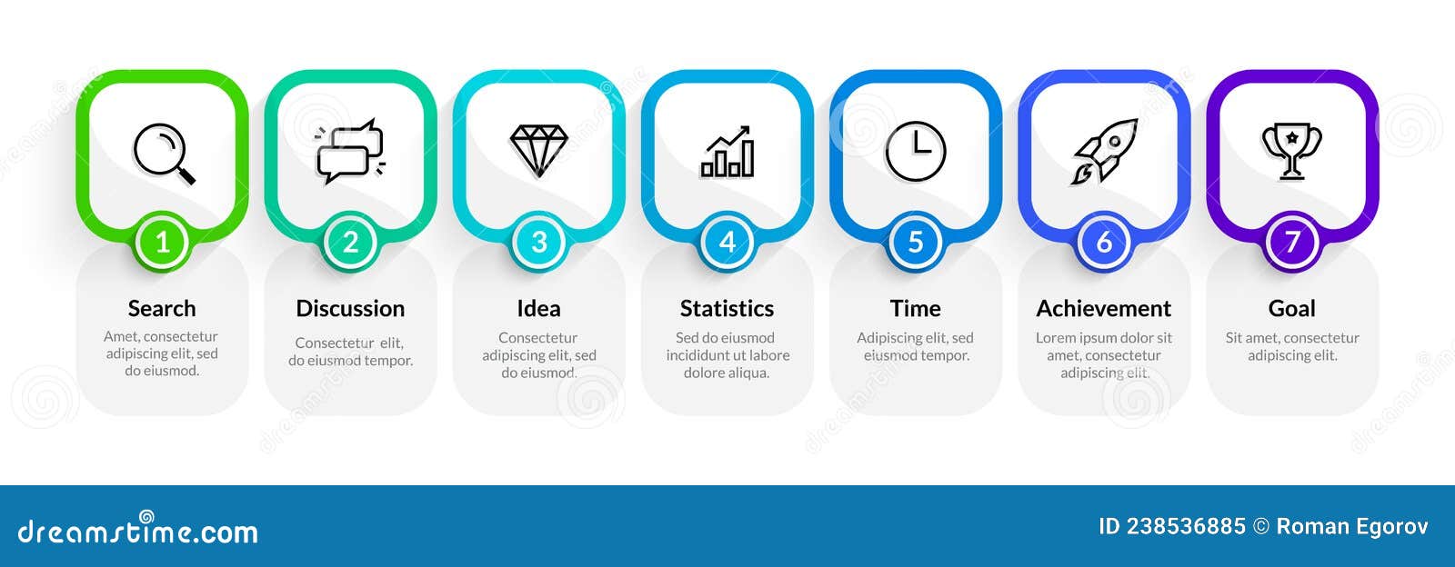 Process Diagram. Flowchart Graphic Template, Evolution Sequence ...