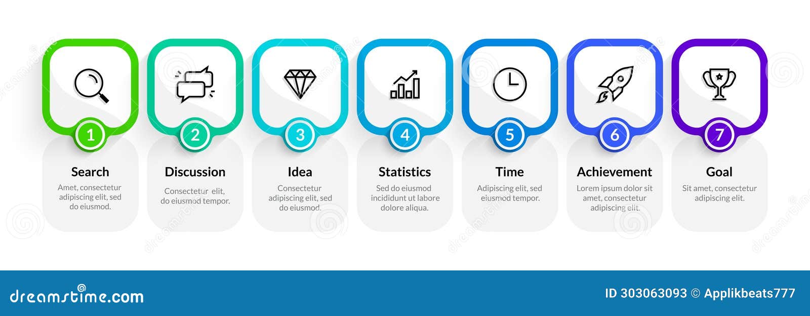 Process Diagram. Flowchart Graphic Template, Evolution Sequence ...