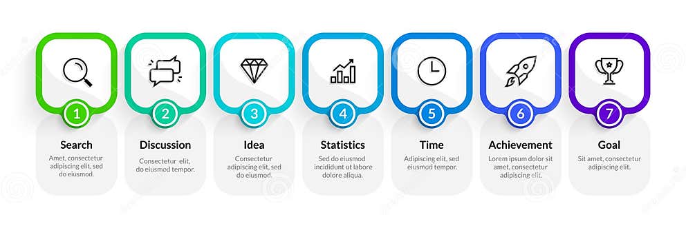 Process Diagram. Flowchart Graphic Template, Evolution Sequence ...
