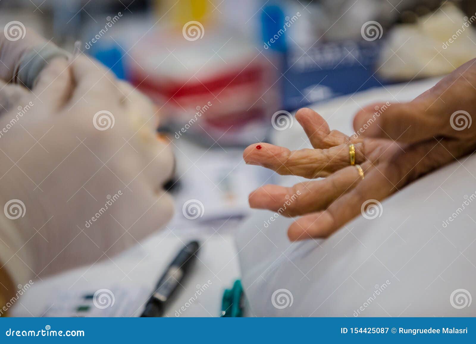 Process of Drawing Blood from a Finger Stock Image - Image of ...