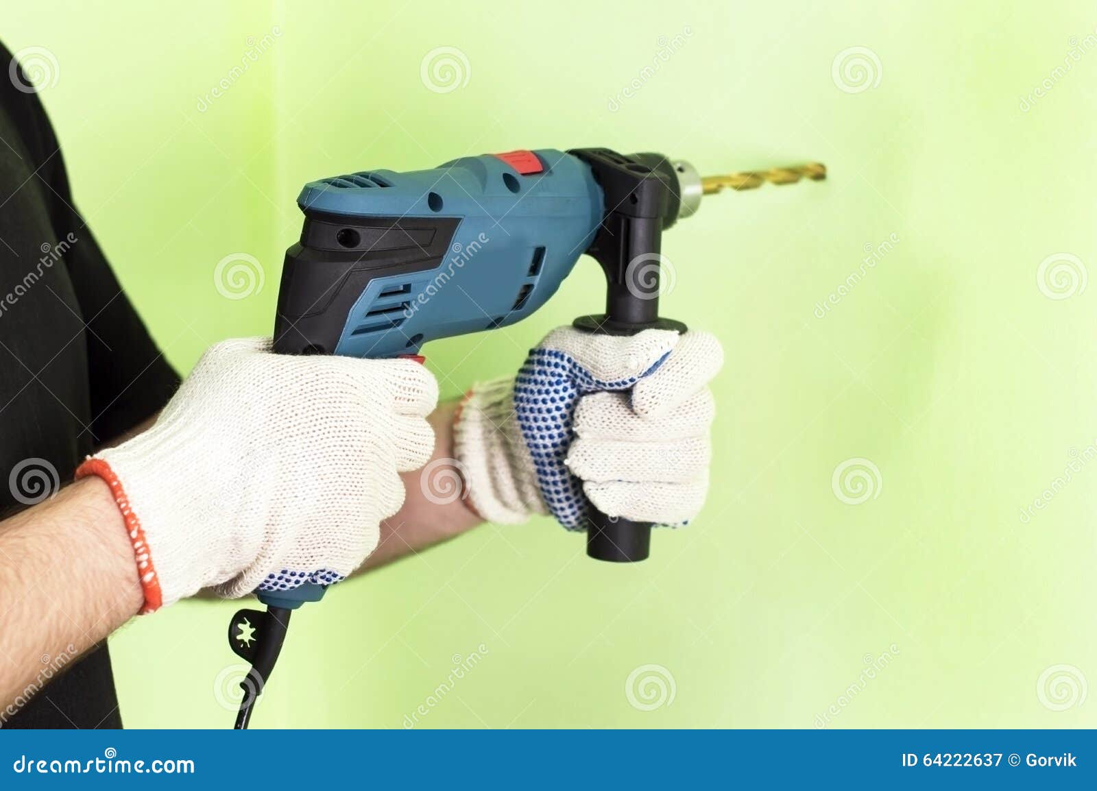 The Process of Drilling Using Electric Drills Stock Image - Image of ...