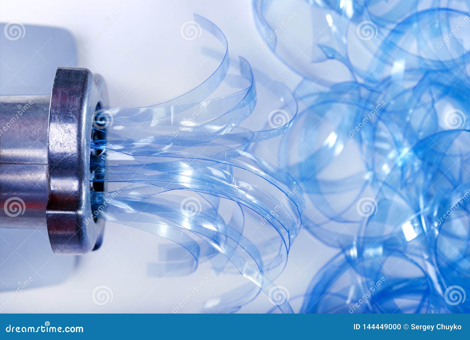 Process Drinding Plastic Bottle. Recycling Plastic, Polymers in the ...