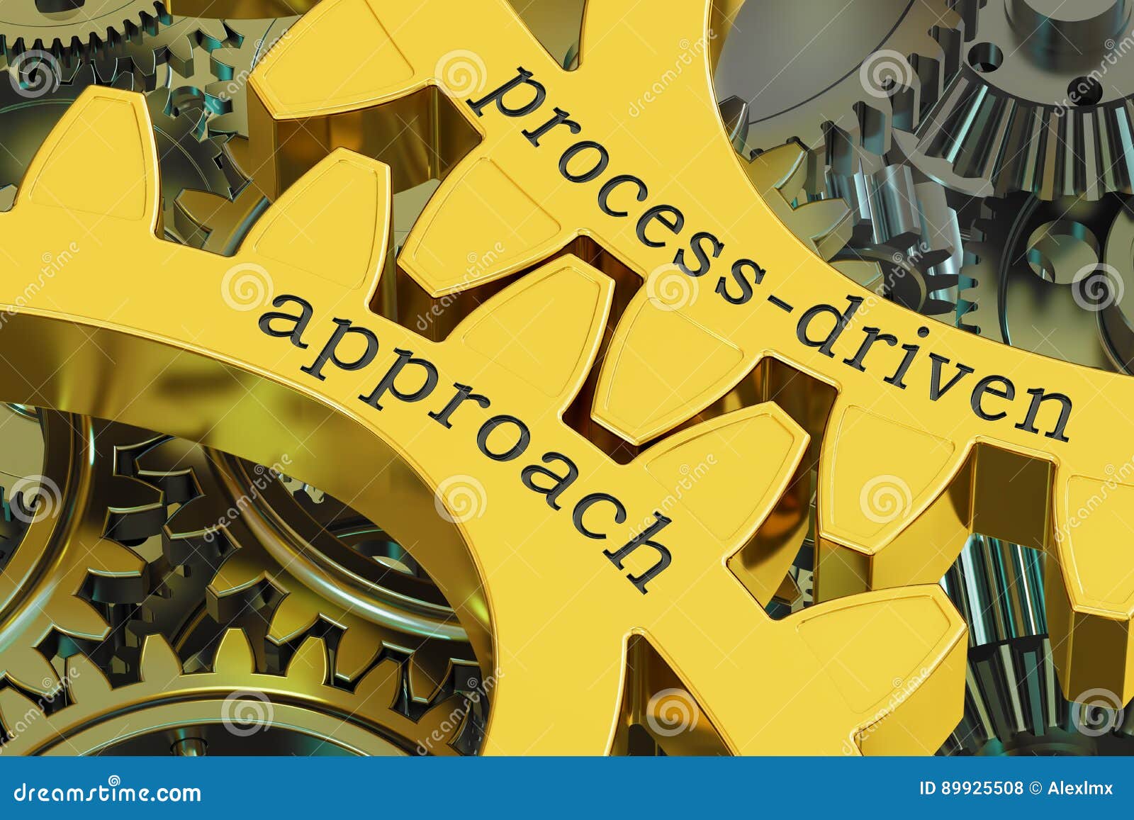 Process-driven Approach Concept on the Gearwheels, 3D Rendering Stock ...