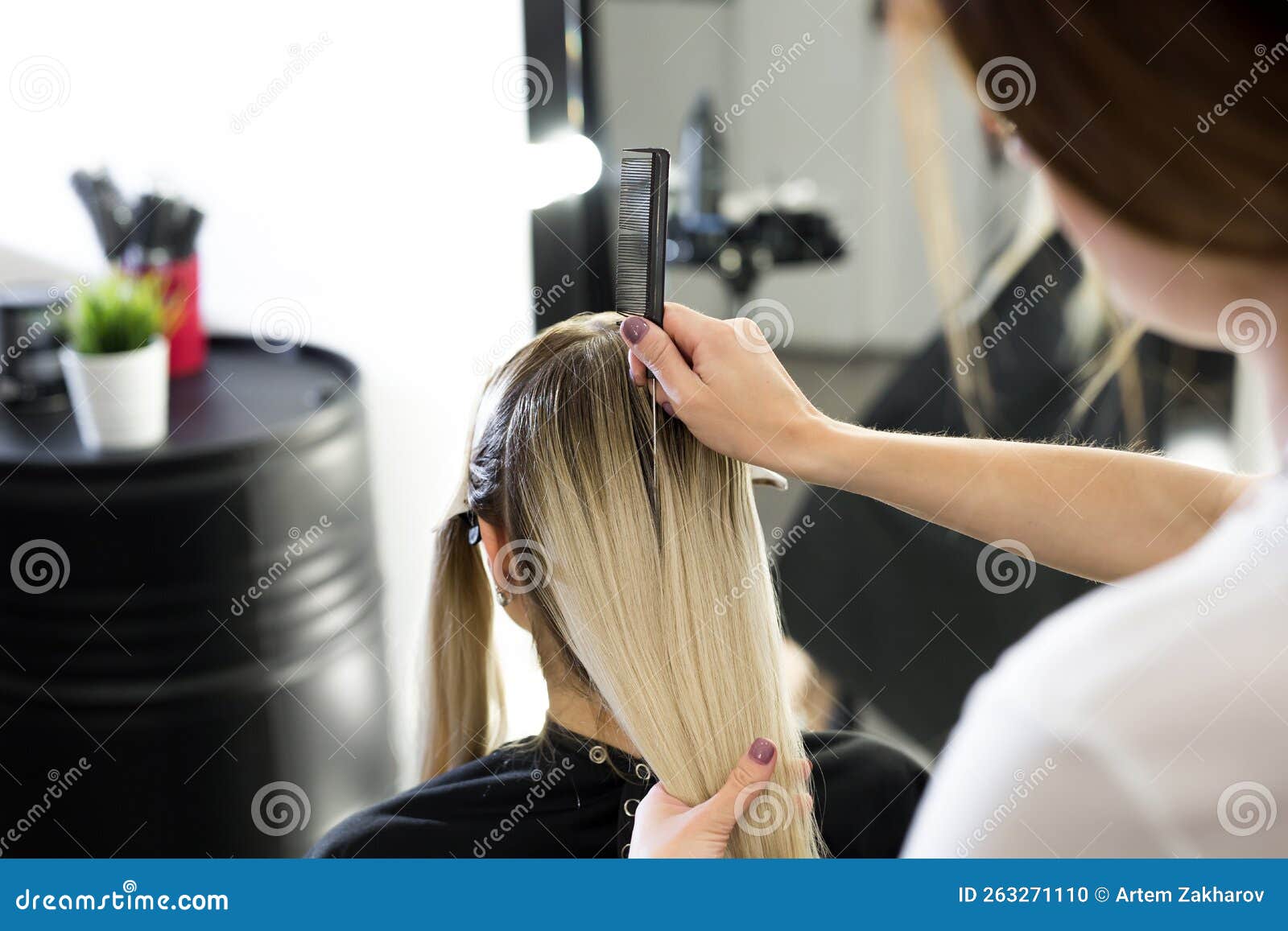 Process of Dyeing Hair at Beauty Salon Stock Photo - Image of hair ...