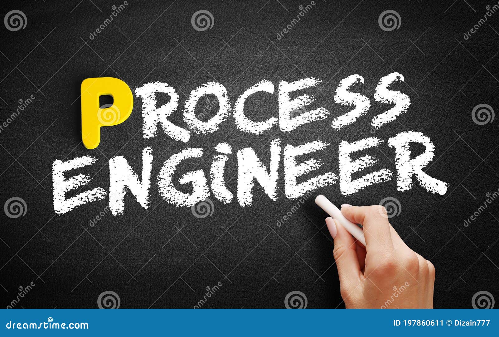 Process Engineer Text on Blackboard Stock Image - Image of refinery ...