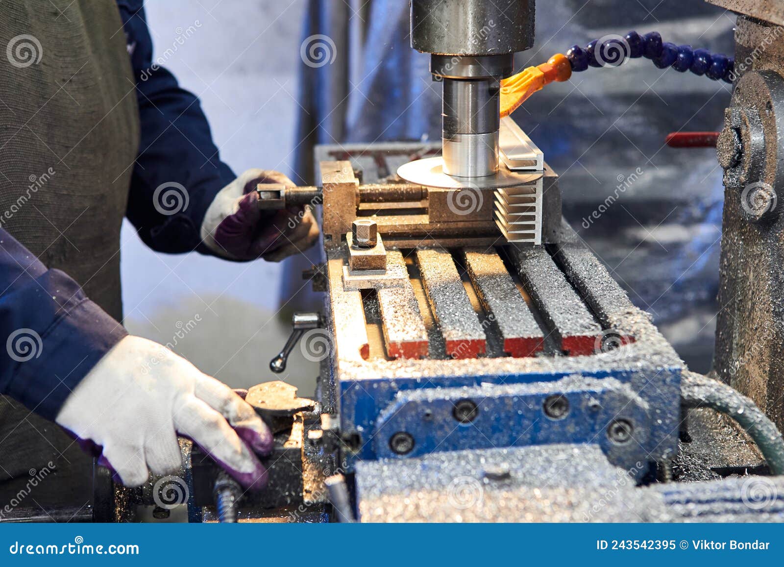Process Engineer Working on Cutting Aluminium Billet with Machine ...