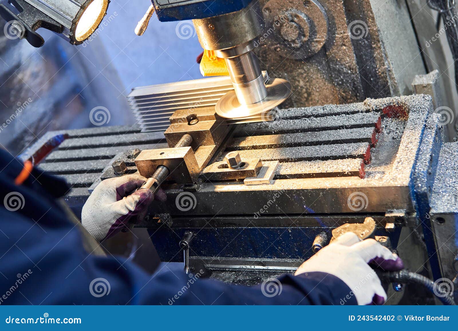 Process Engineer Working on Cutting Aluminium Billet with Machine ...