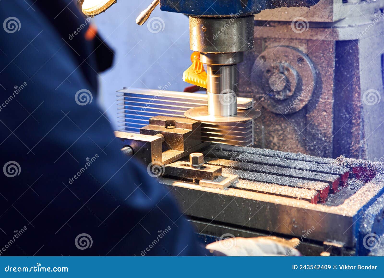 Process Engineer Working on Cutting Aluminium Billet with Machine ...
