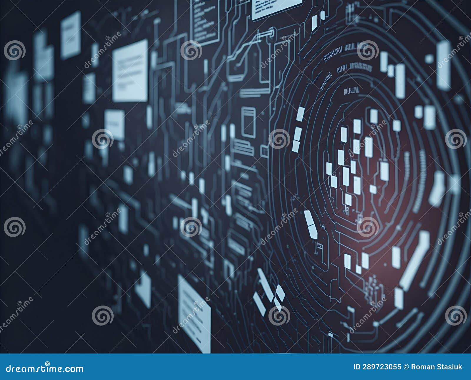 Process Of Extracting Insights From Data On Virtual Screen Ai Generated Stock Illustration