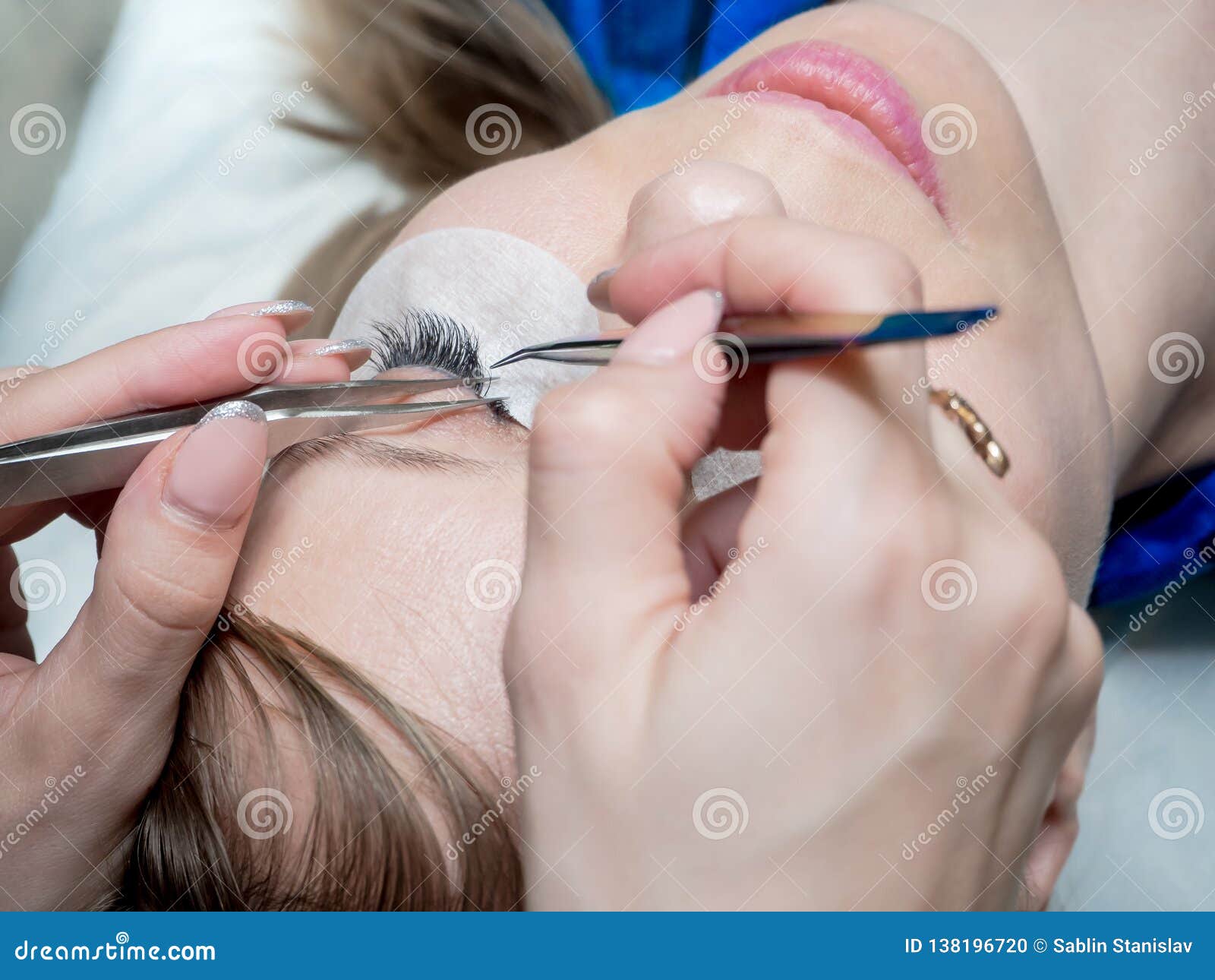 Process of Eyelash Extension in a Beauty Salon. Stock Photo - Image of ...