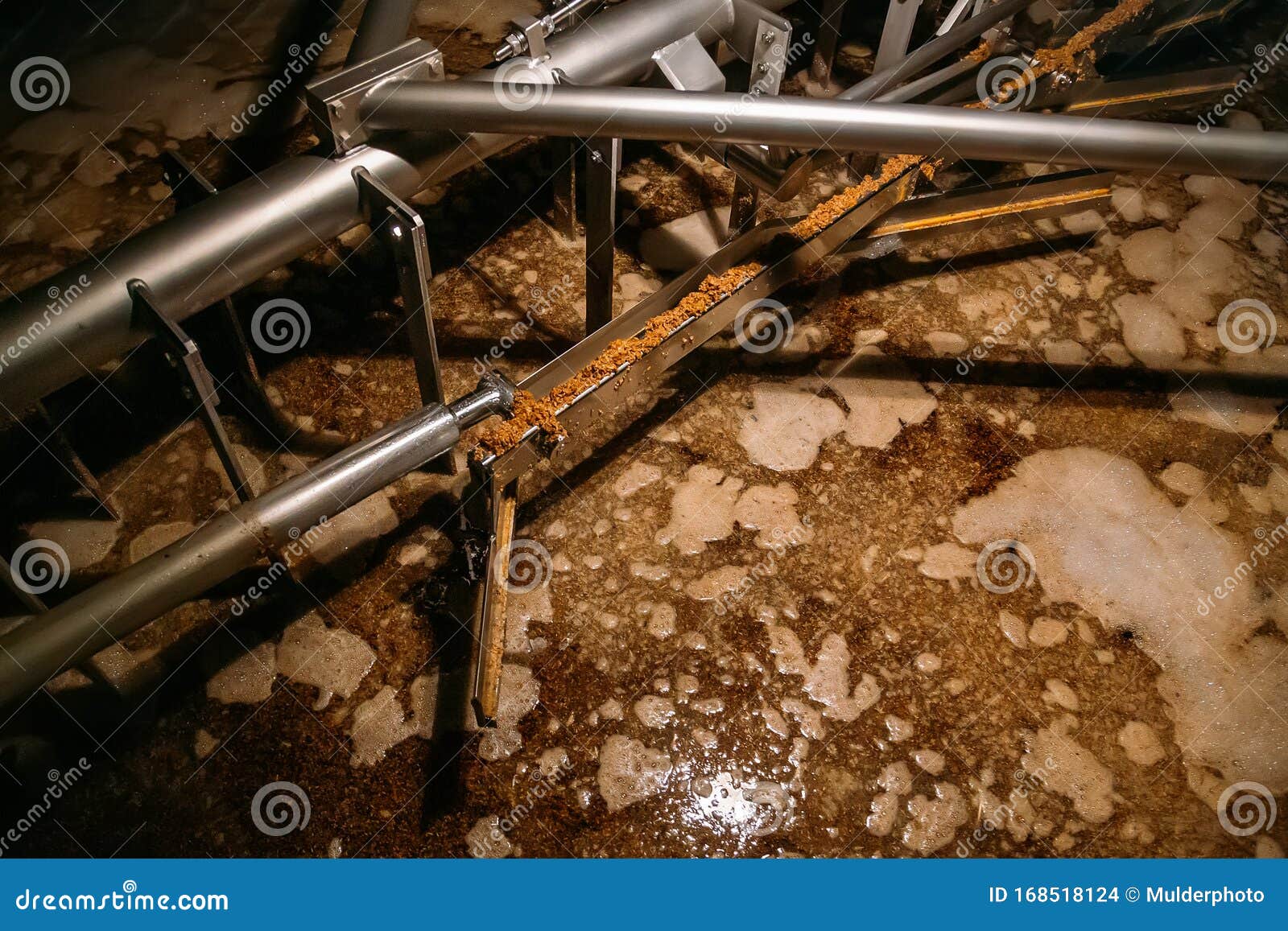 Process of Fermentation and Filtration of Beer Inside the Vat Stock ...