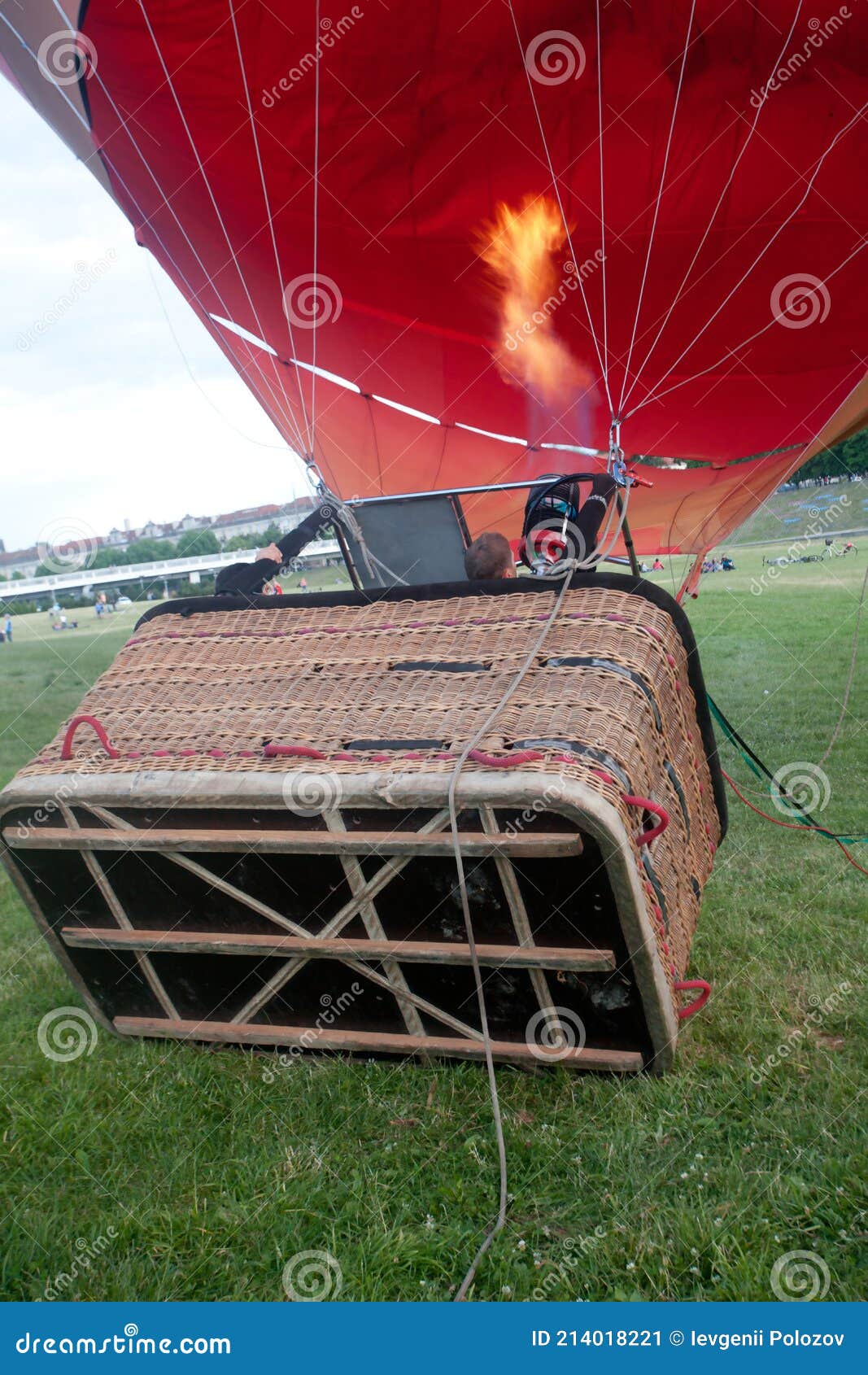 Process of Filling Air Balloon with Hot Air and Fire Stock Image ...
