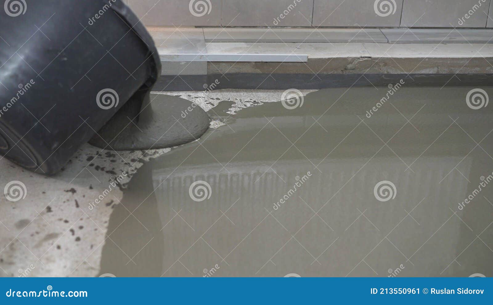 Leveled Dry Cement-sand Mixture on the Floor Surface in a Building ...