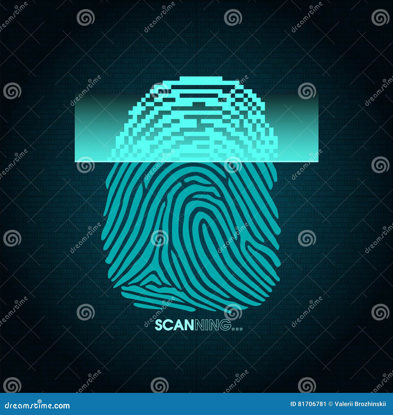 The Process of Fingerprint Scanning - Digital Security System Stock ...