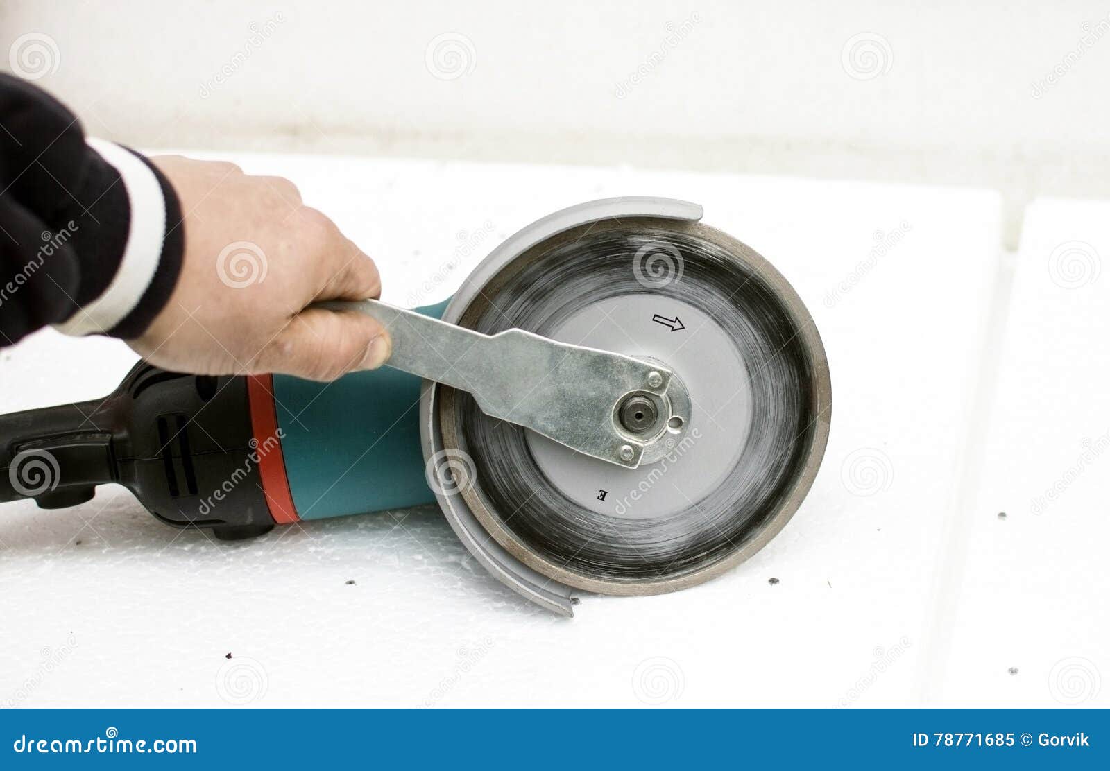 The Process of Fixing Disk for Cutting on Angle Grinders Stock Image ...