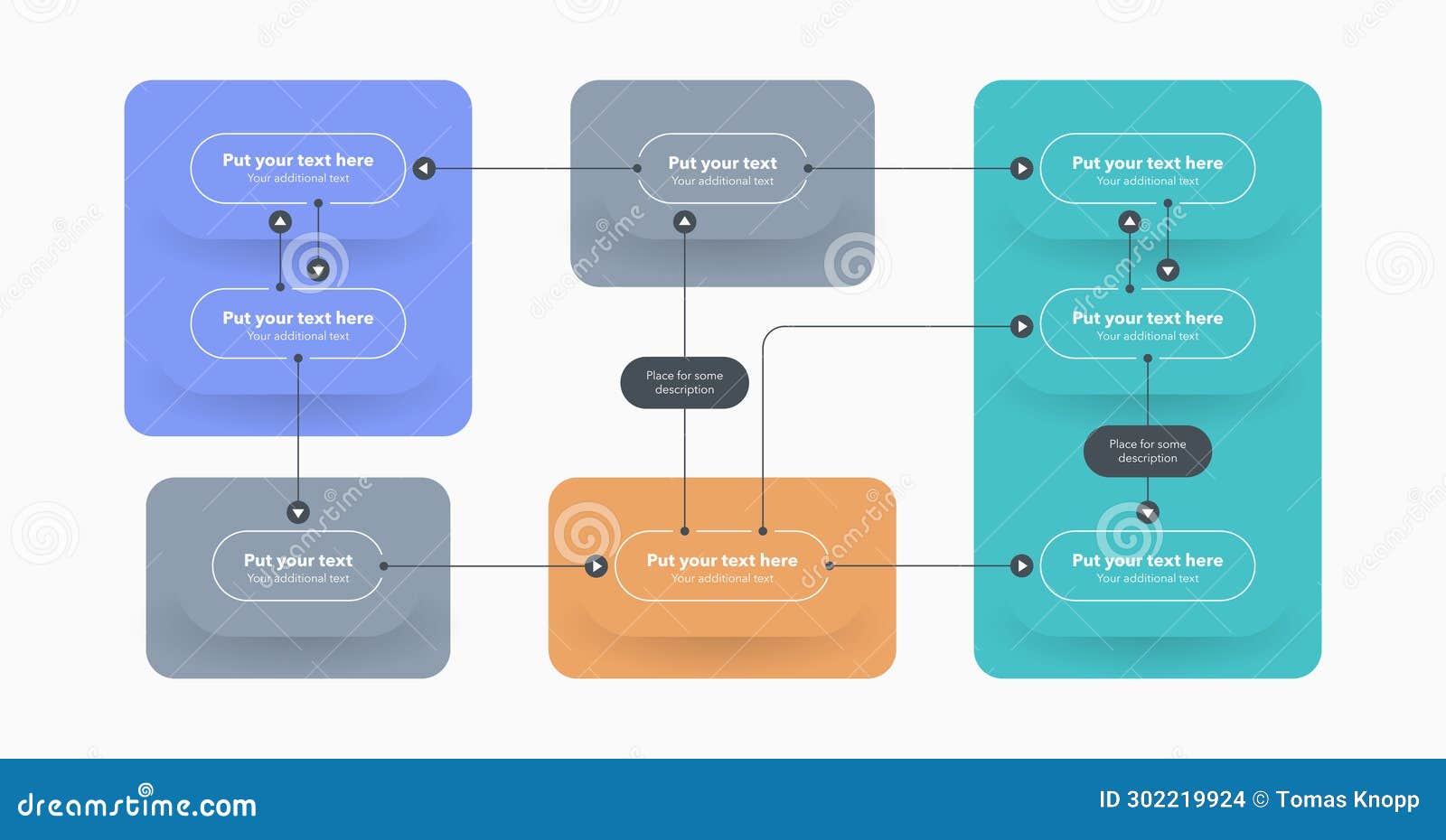 Process Flow Diagram Template with Four Sections Stock Vector ...