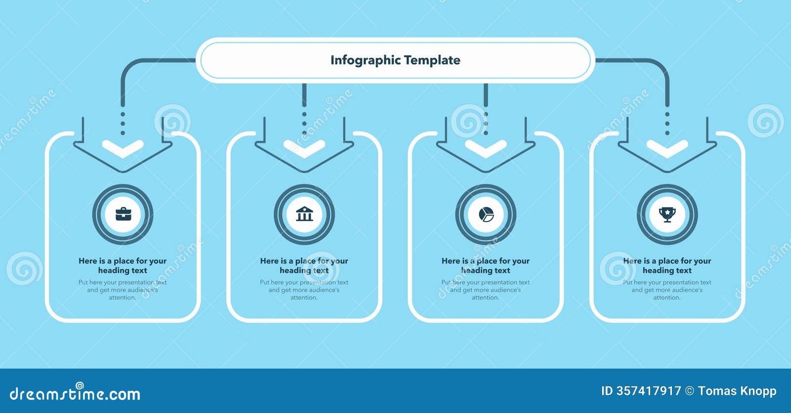 Process Flow Diagram Divided into Four Options Stock Vector ...