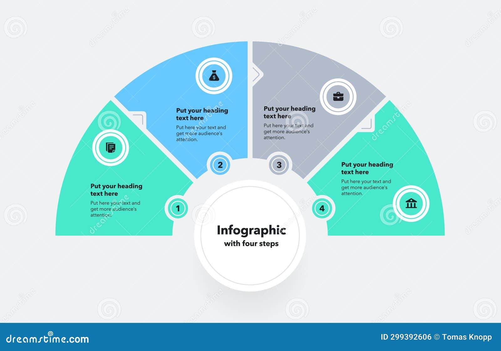 Process Flow Diagram Divided into Four Steps Stock Illustration ...