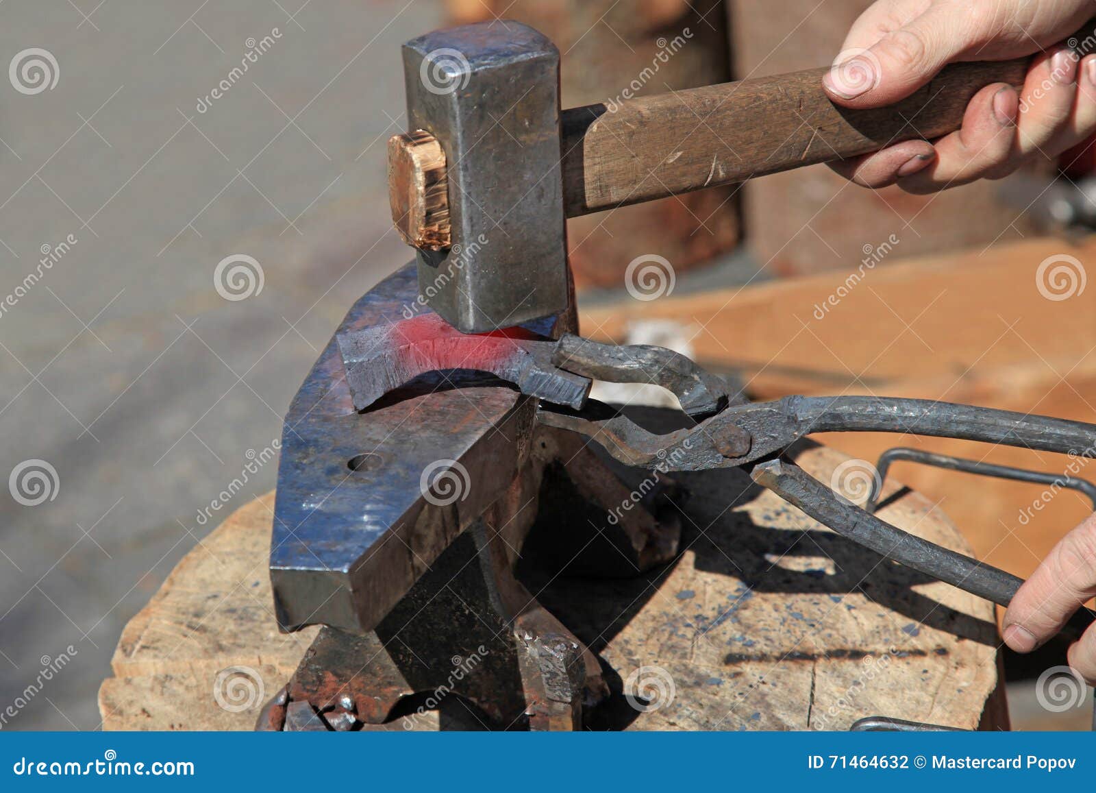 Process of forging iron stock photo. Image of work, smithcraft - 71464632