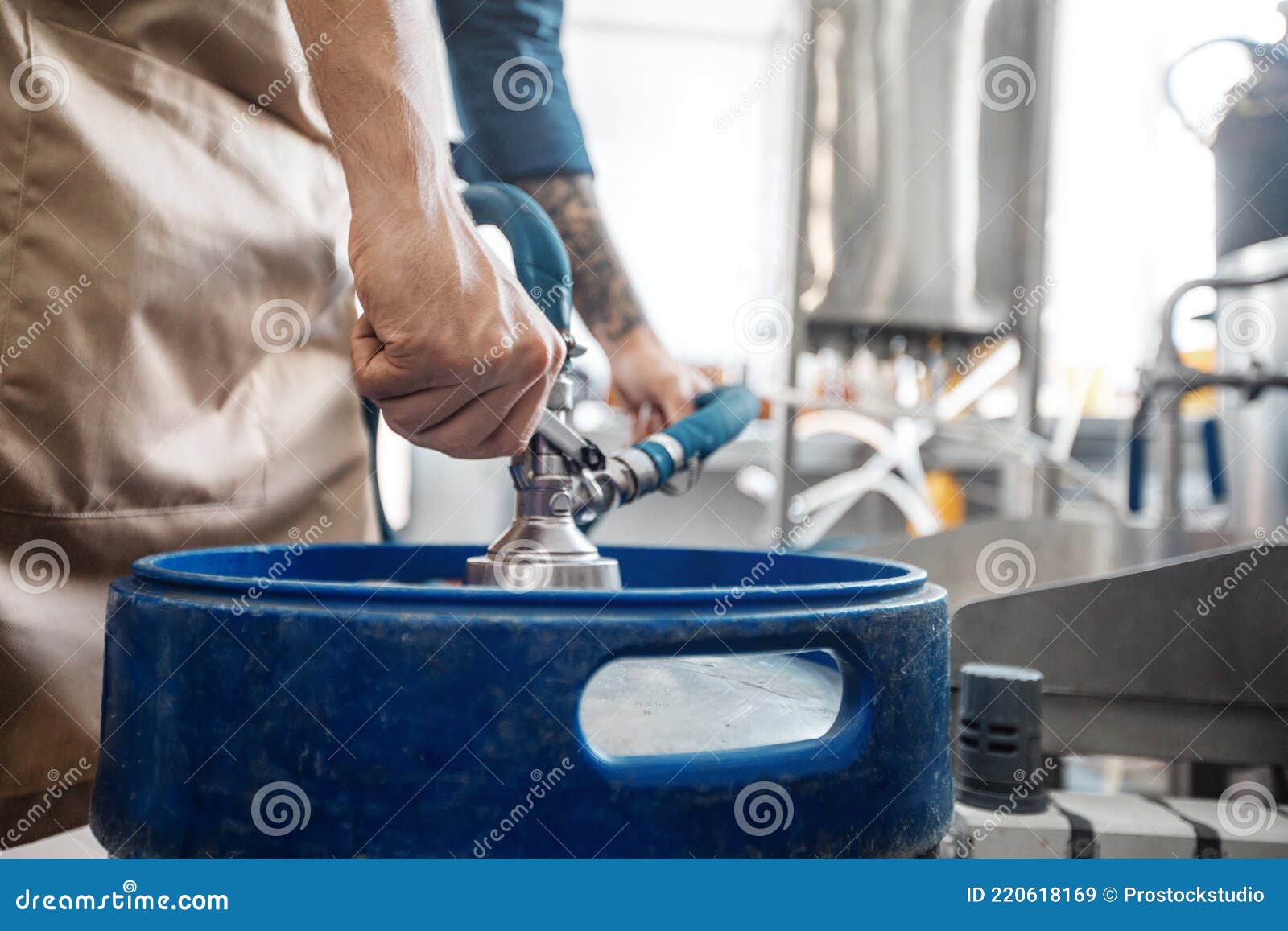 Process of Fragmentation of Malt. Beer Production at Brewery, Operating ...