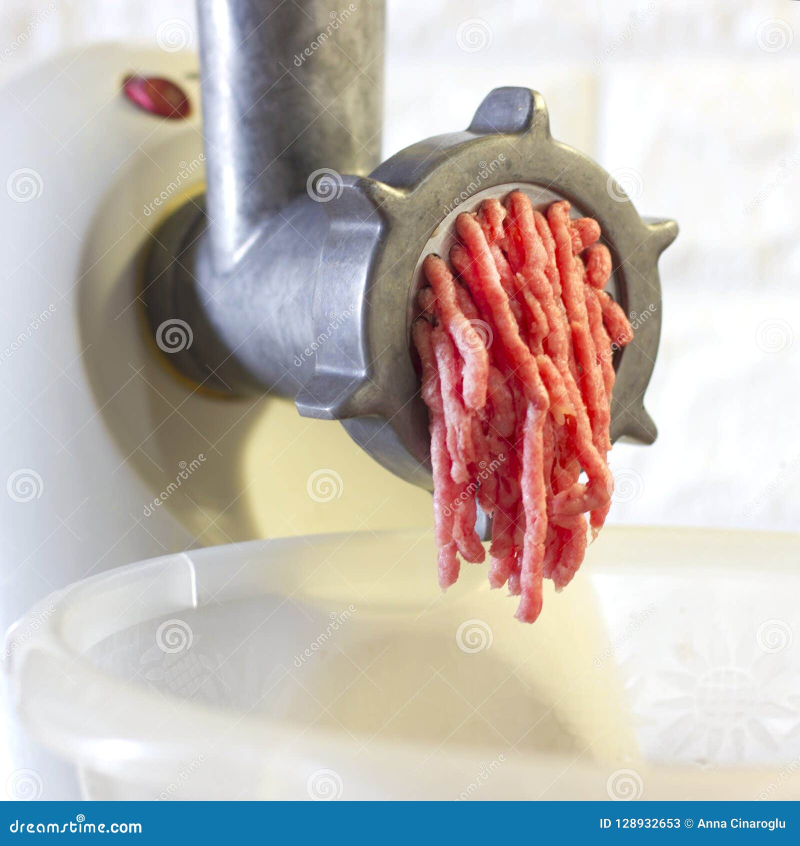 Process of Fresh Red Meat Grinding from Mincing Machine Stock Image ...